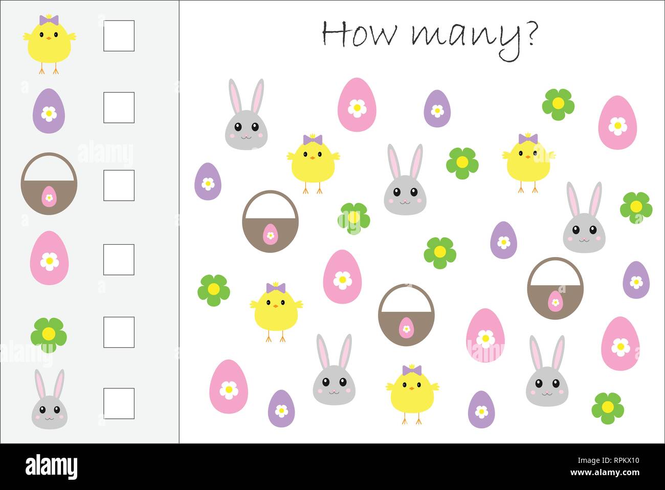 How many counting game with easter pictures for kids, educational maths ...