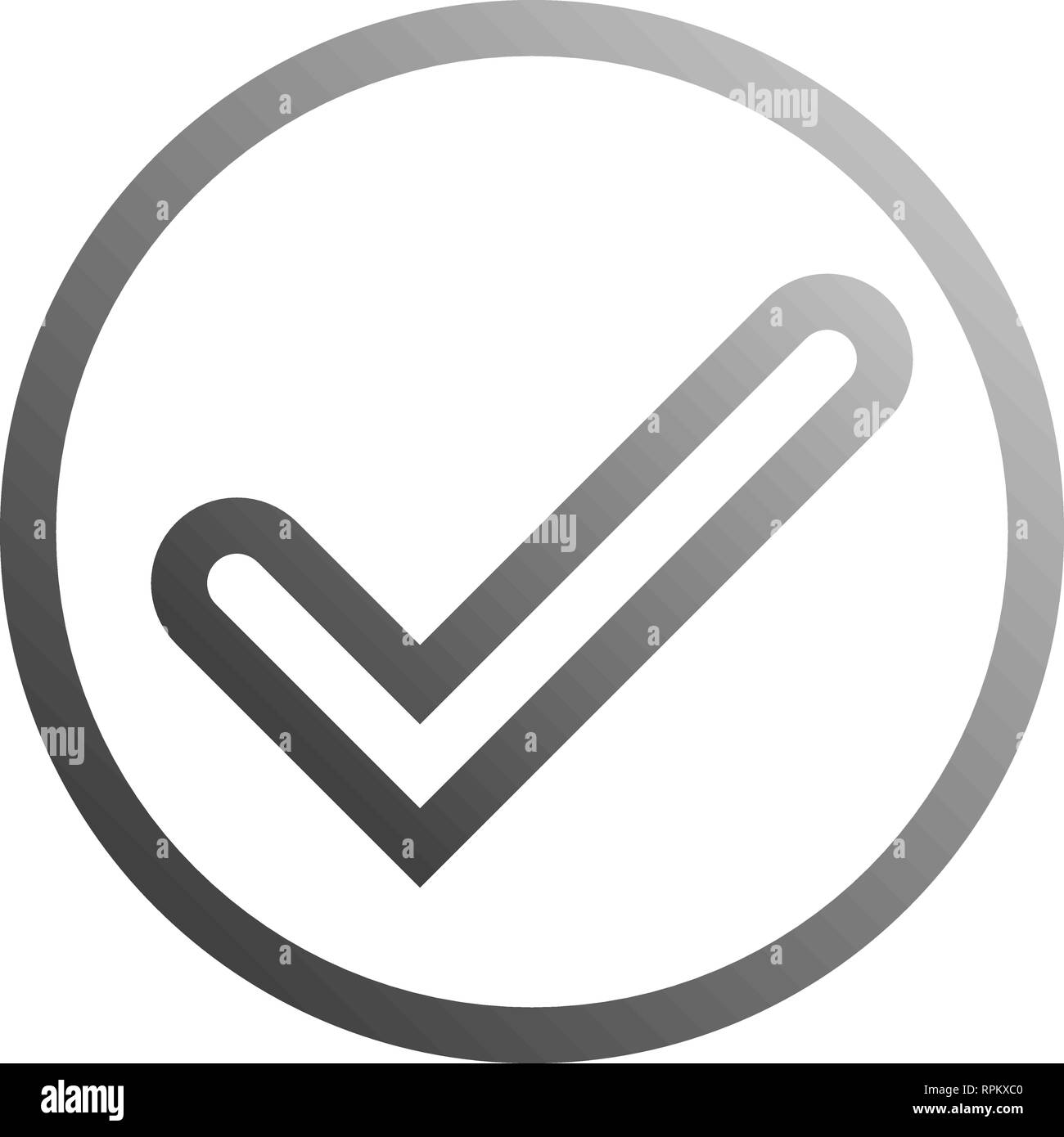 Check marks - gray gradient outline, tick icon inside of circle ...