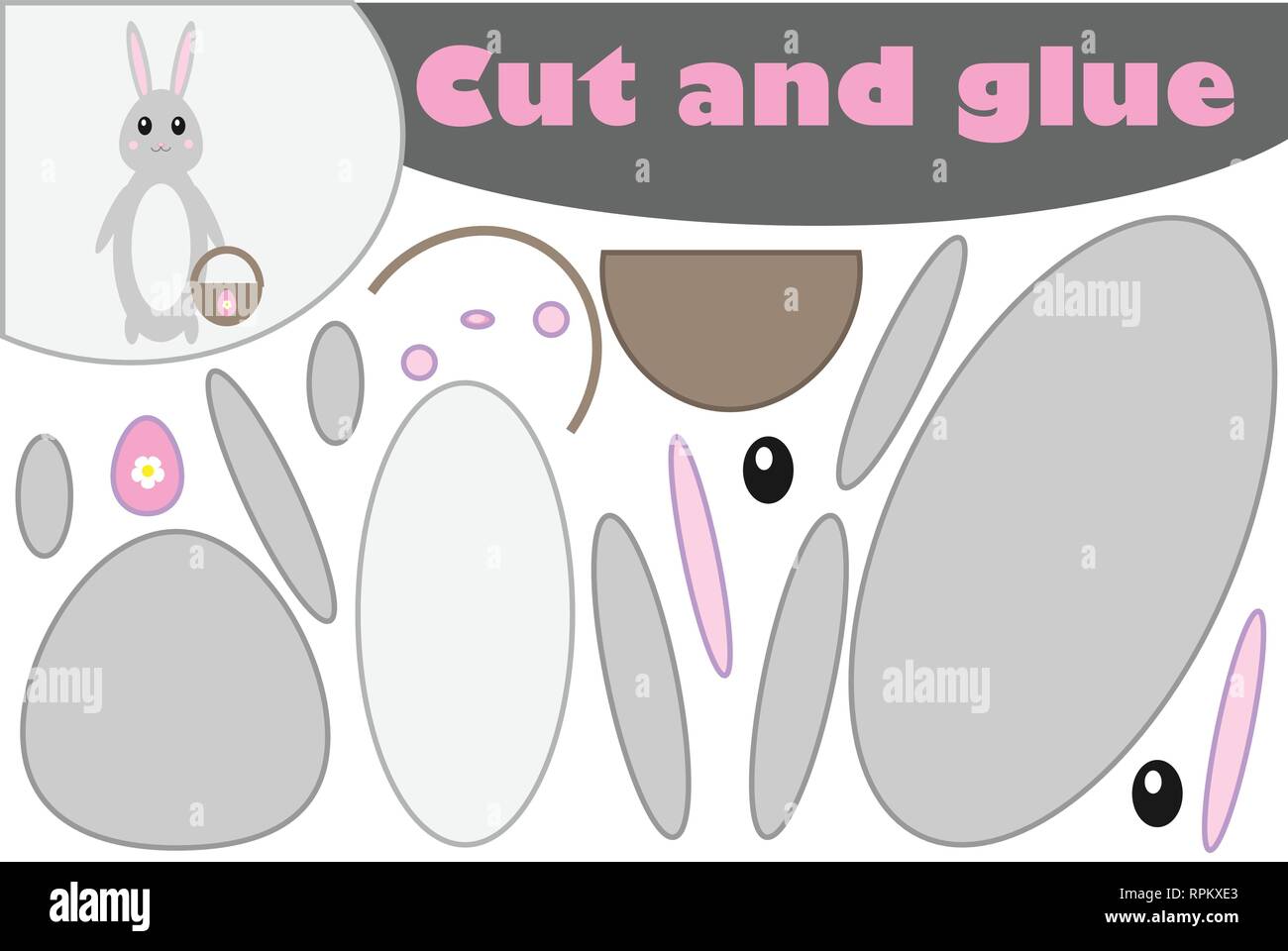 Easter bunny, education paper game for the development of preschool ...
