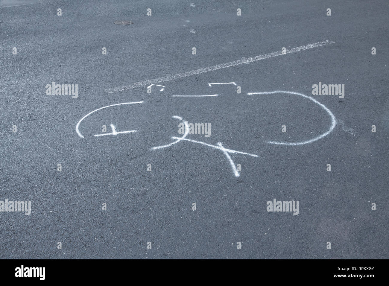 Mark of an accident Stock Photo - Alamy