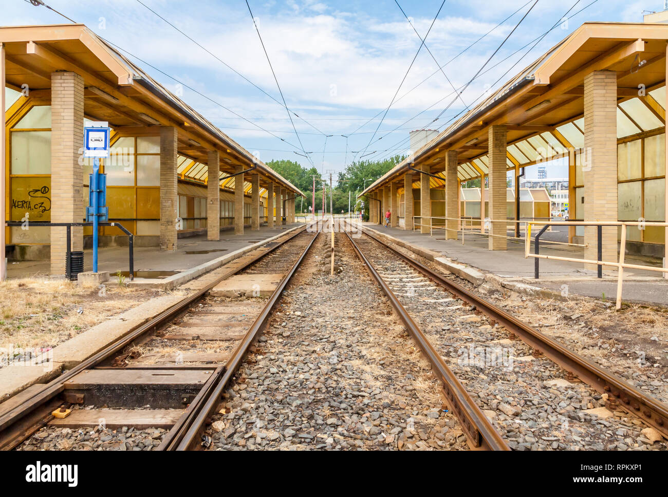 Empty streetcar stop hi-res stock photography and images - Alamy