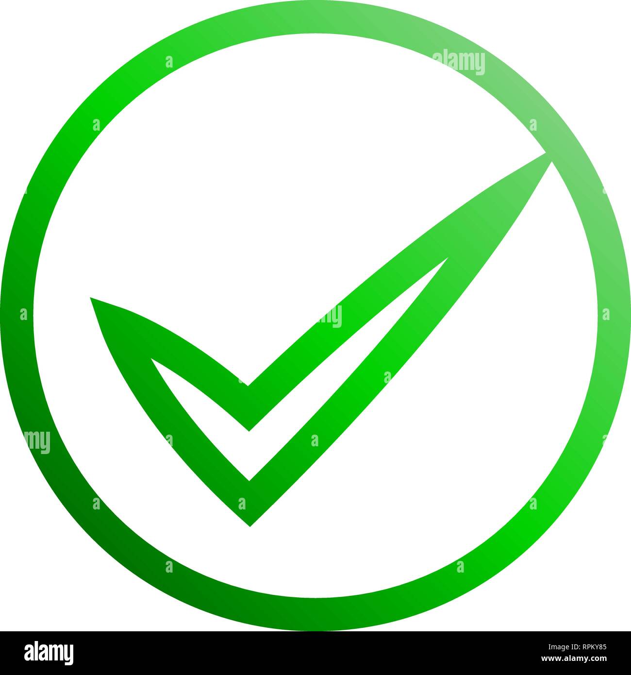 Check marks - green gradient outline, tick icon inside of circle ...