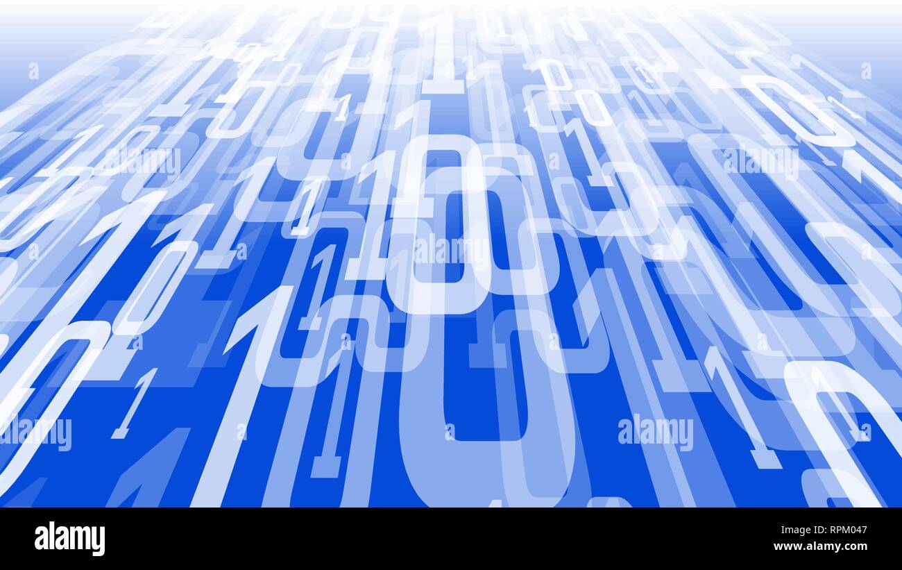 Vector Abstract Binary Code Digits Artificial Intelligence Computer Algorithm Stock Vector