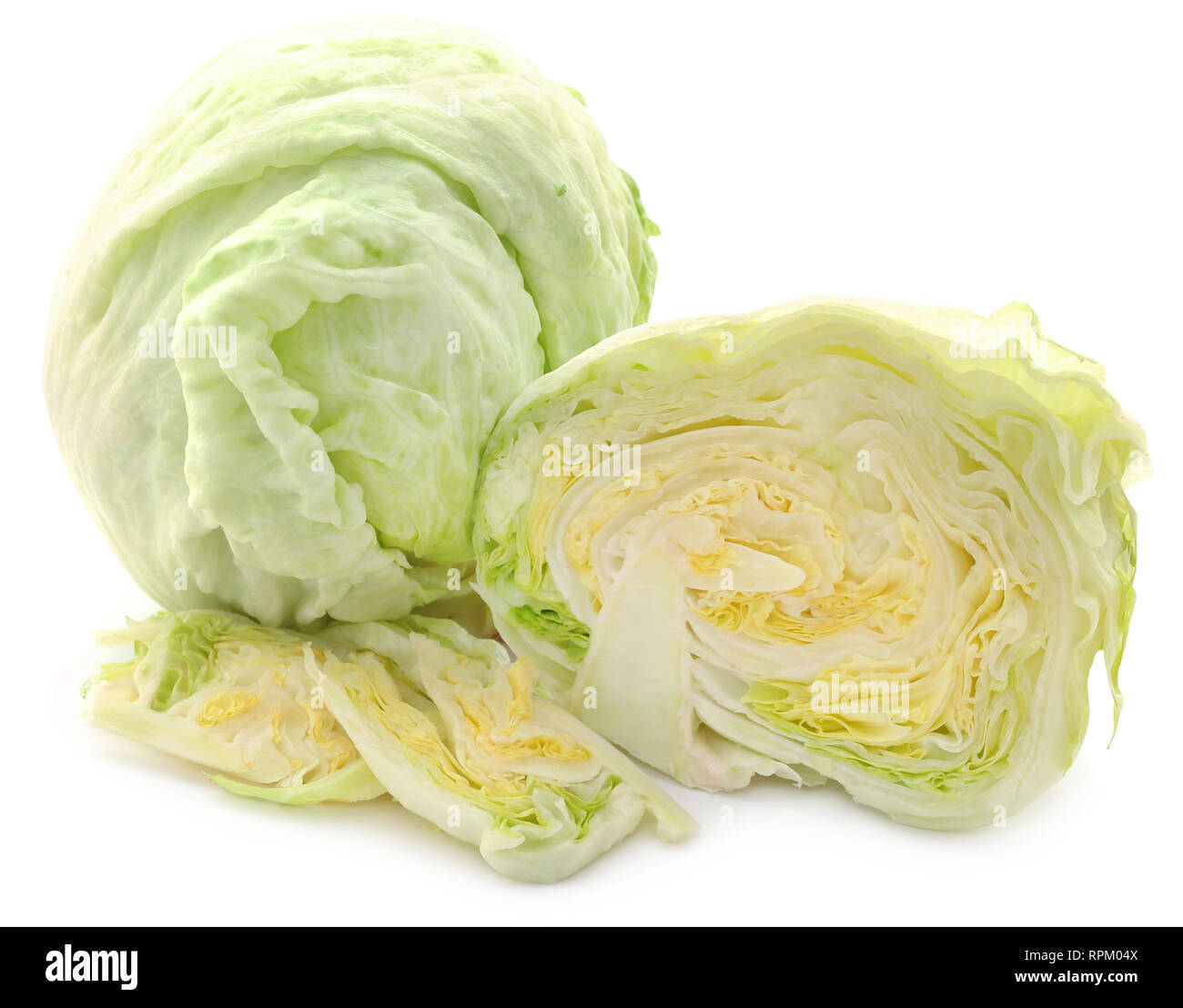 Iceberg lettuce sliced isolated Cut Out Stock Images & Pictures - Alamy
