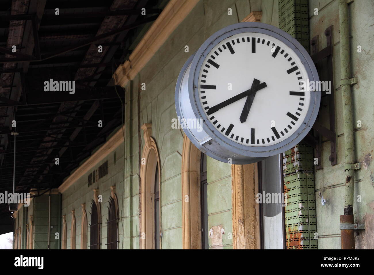 Old watch at a station Stock Photo - Alamy