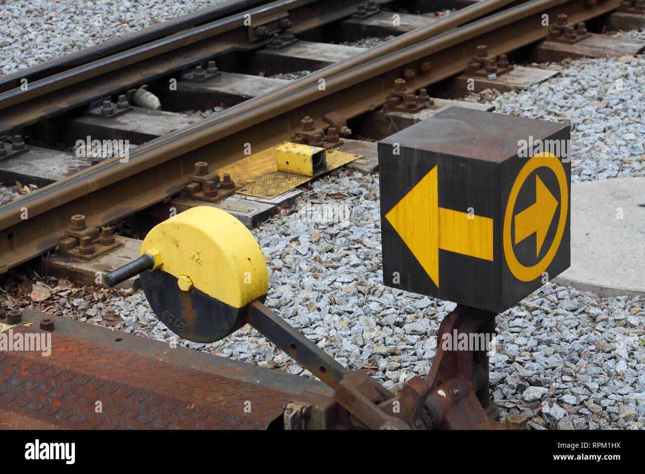 Train track switch point hi-res stock photography and images - Alamy