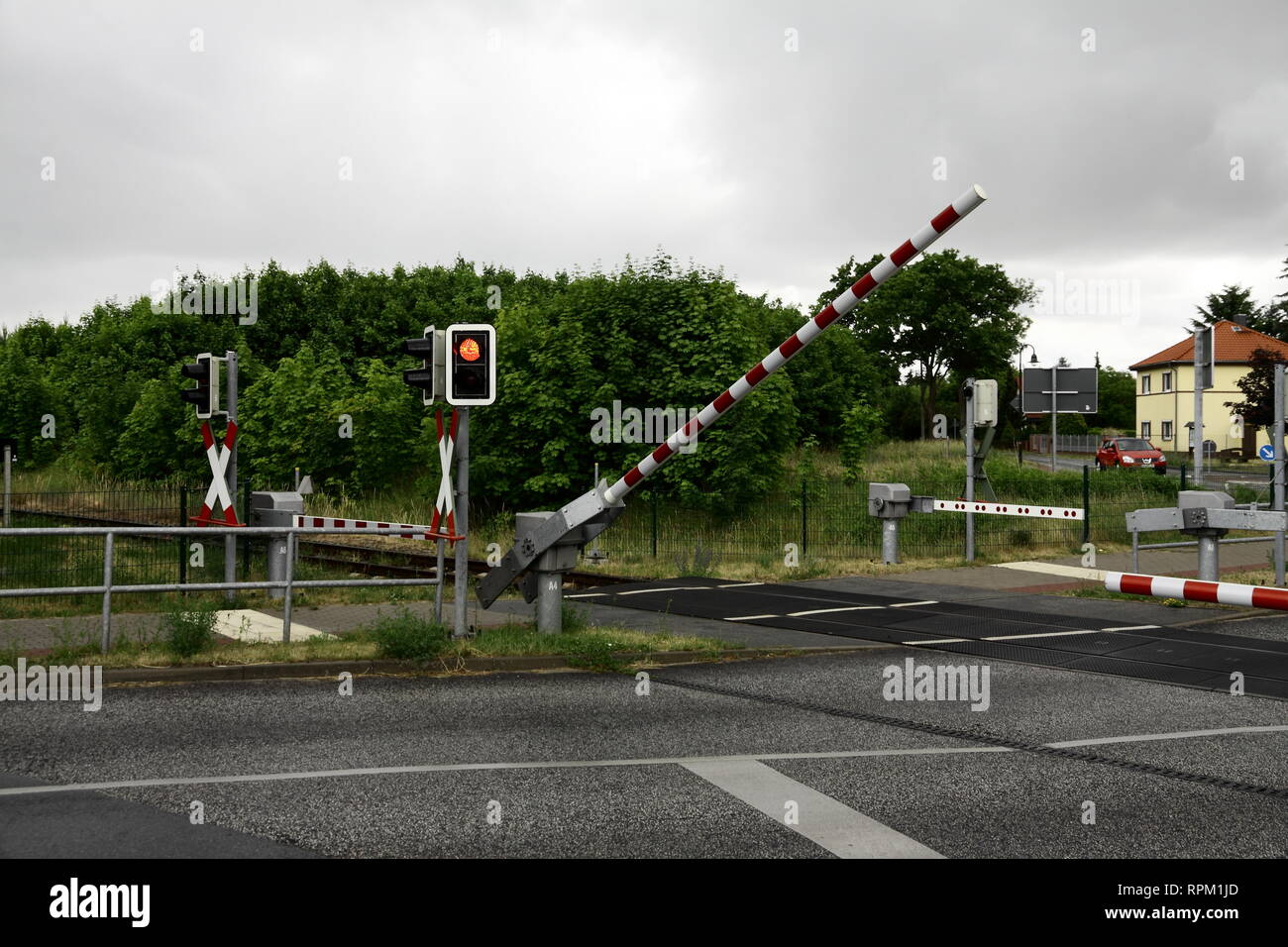 Rail road crossing Stock Photo - Alamy