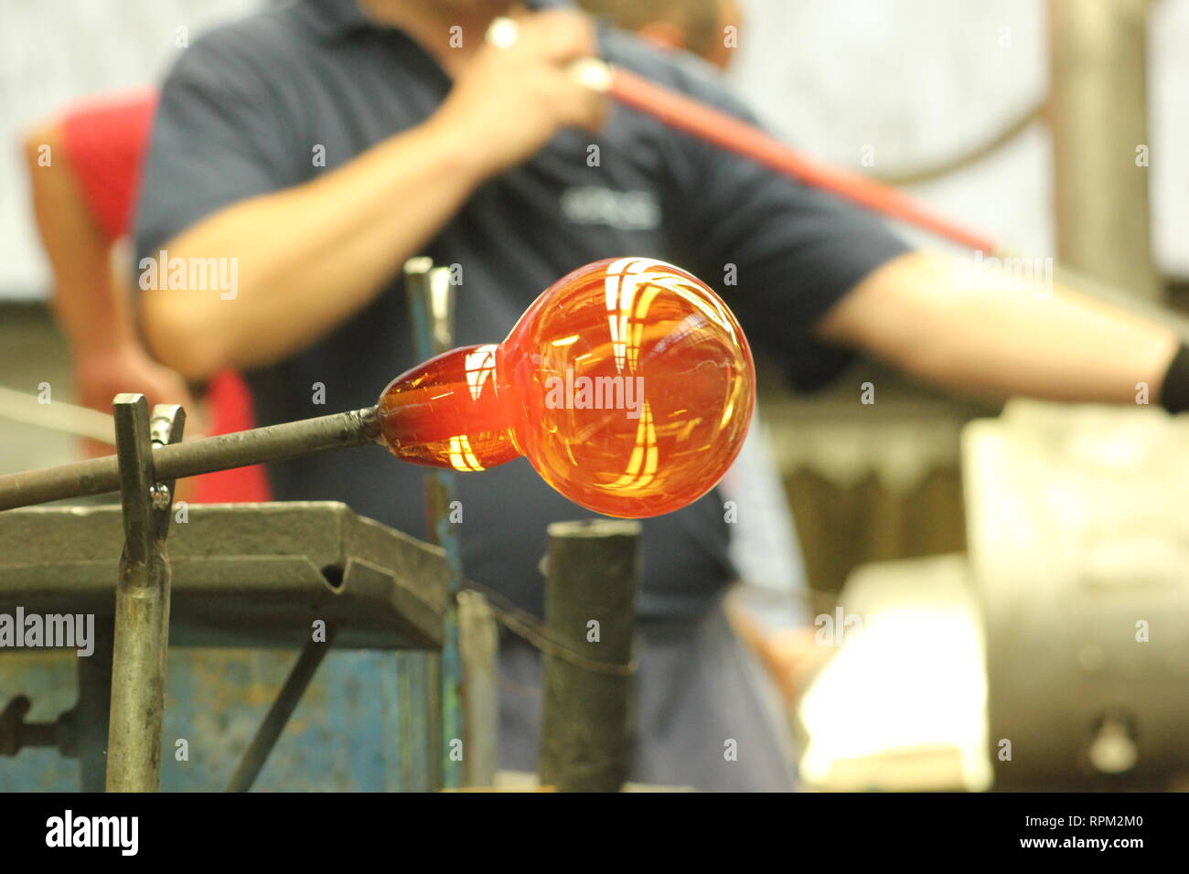 Glass Factory in Czech Republic red hot glass Stock Photo - Alamy