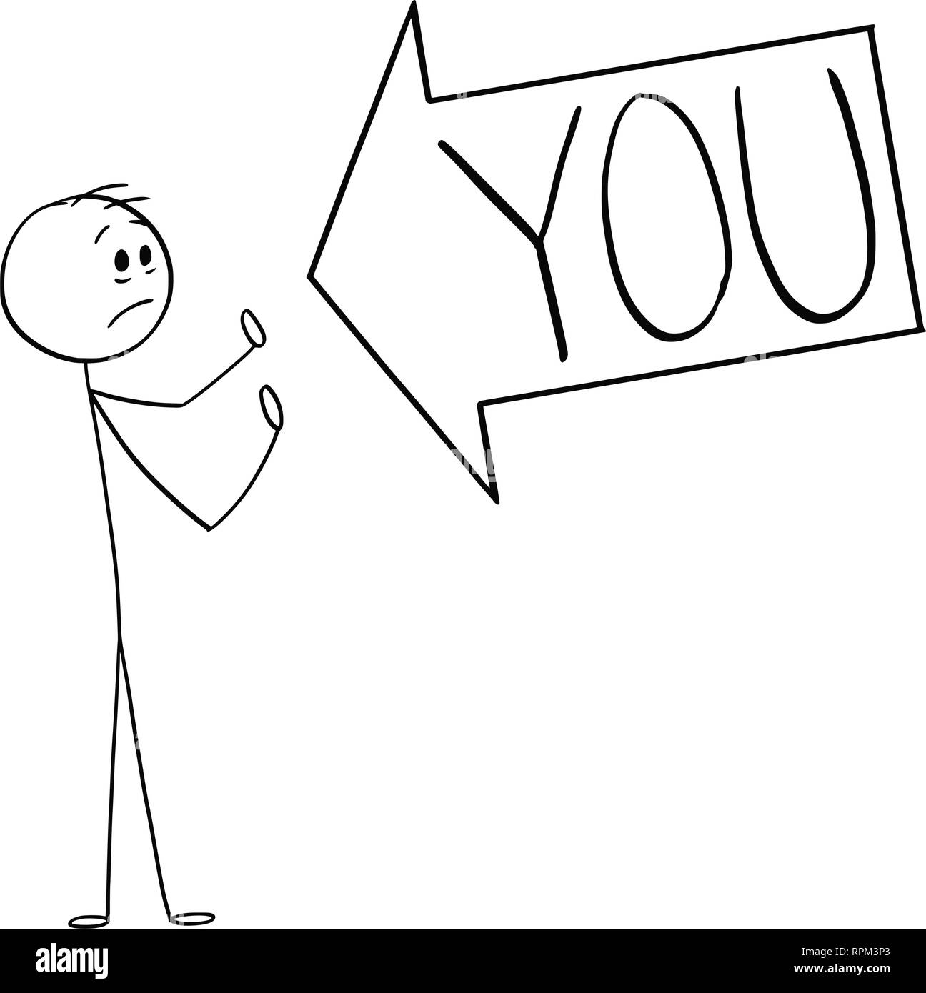 Cartoon Guy Pointing At You
