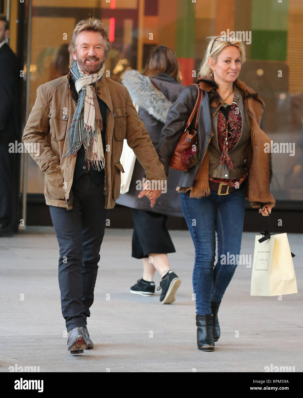 Noel Edmonds and Liz Davies outside ITV Studios Featuring: Noel Edmonds ...