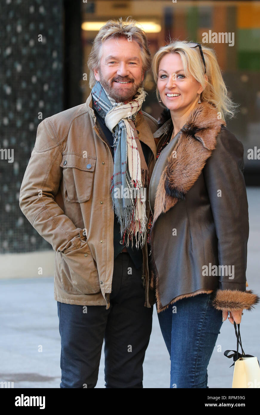Noel Edmonds and Liz Davies outside ITV Studios Featuring: Noel Edmonds ...