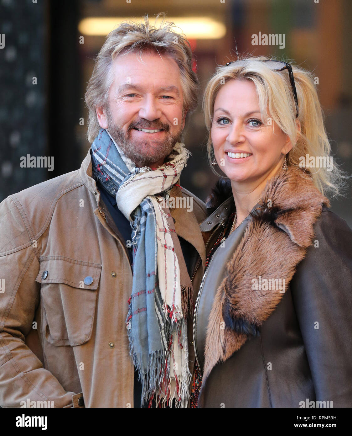 Noel Edmonds and Liz Davies outside ITV Studios Featuring: Noel Edmonds ...