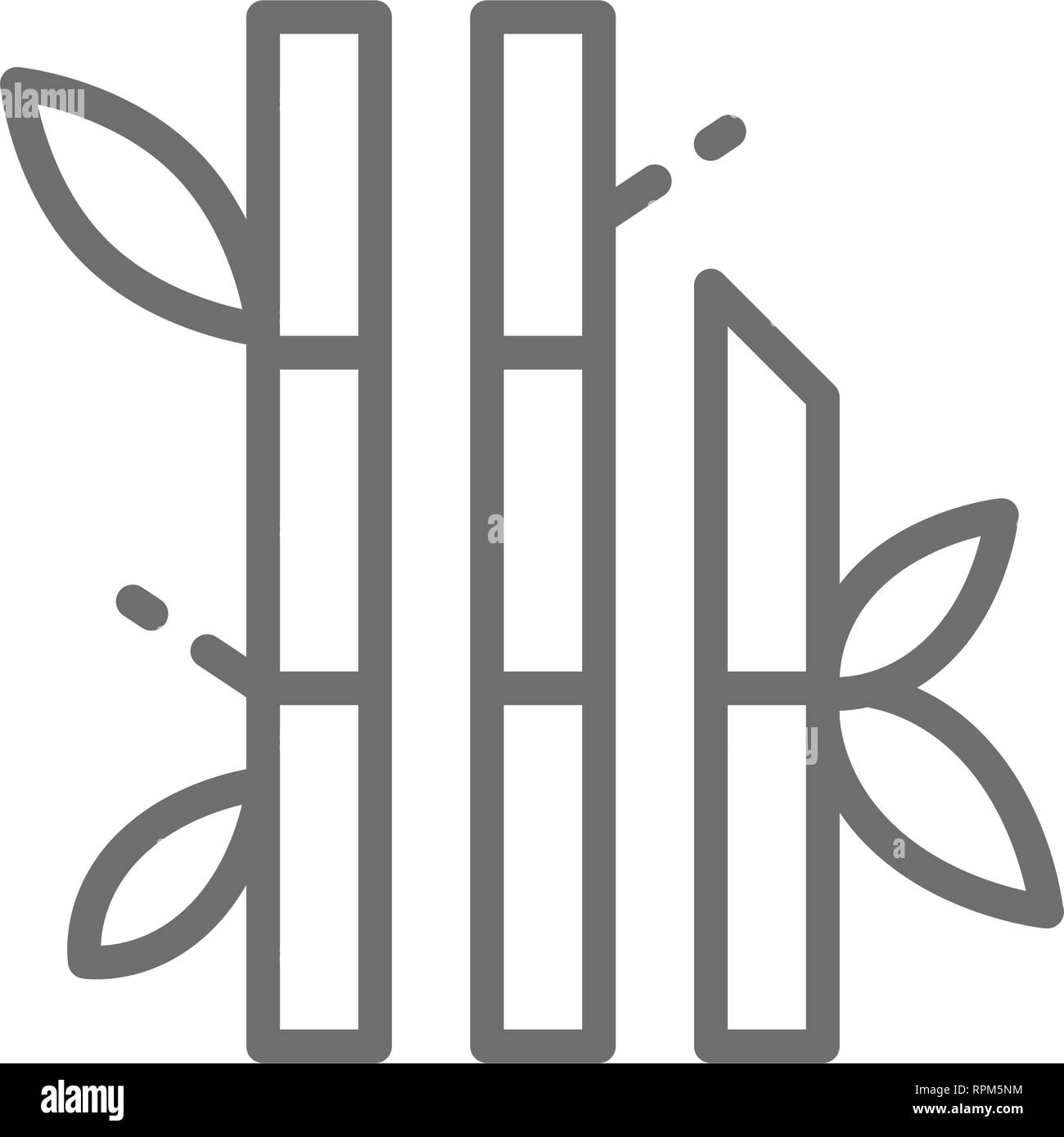 Bamboo leaves on white background Black and White Stock Photos & Images ...