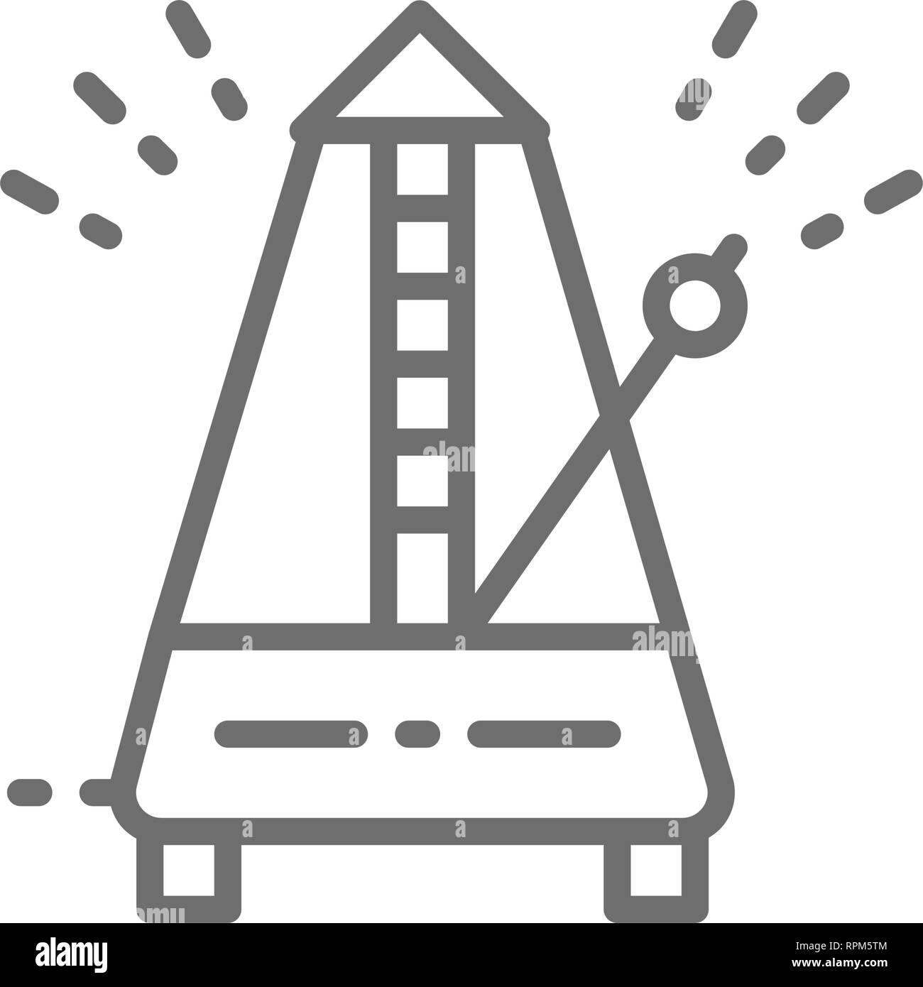 Metronome, rhythm line icon. Isolated on white background Stock Vector ...