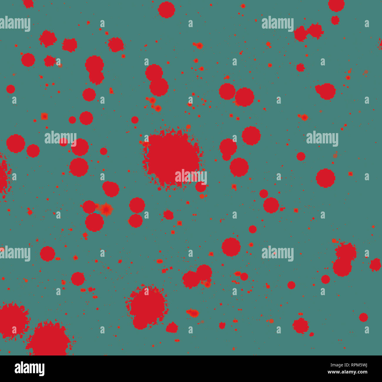 Different red blobs on grey green background Stock Photo - Alamy