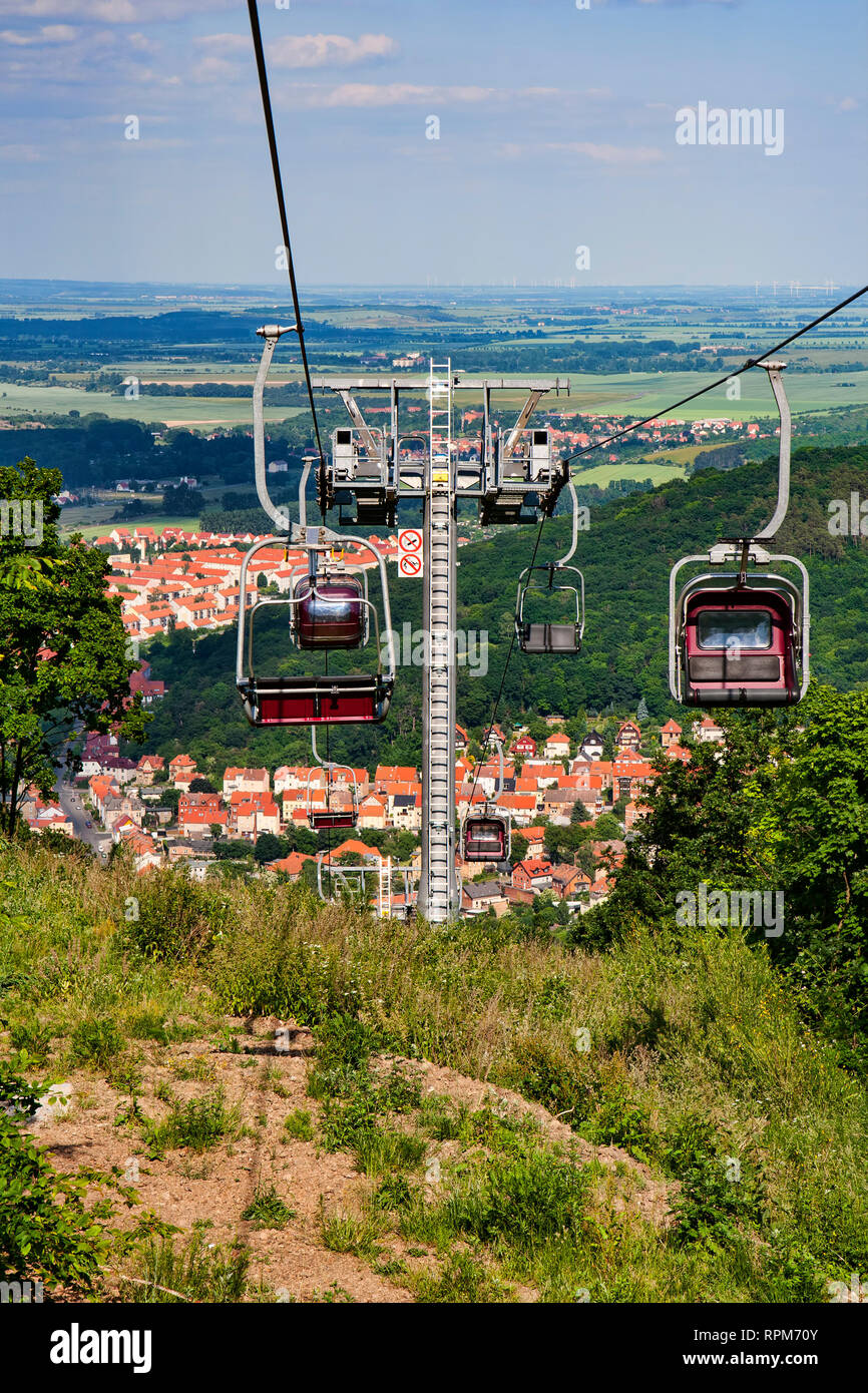 Small cable car in the mountains in the Harz, Germany Stock Photo - Alamy