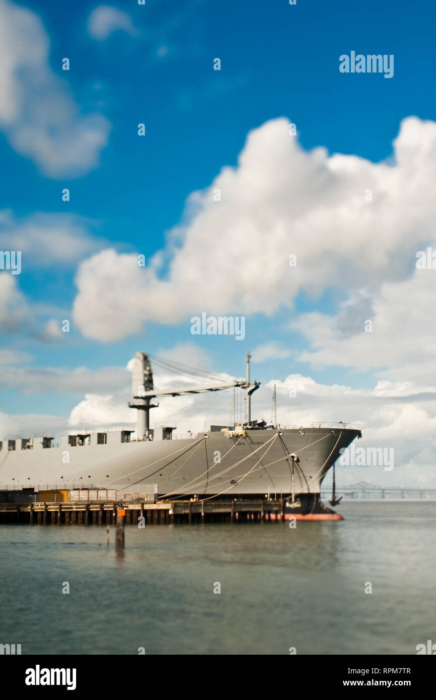 Ship and Loading Dock at a Seaport Stock Photo - Alamy