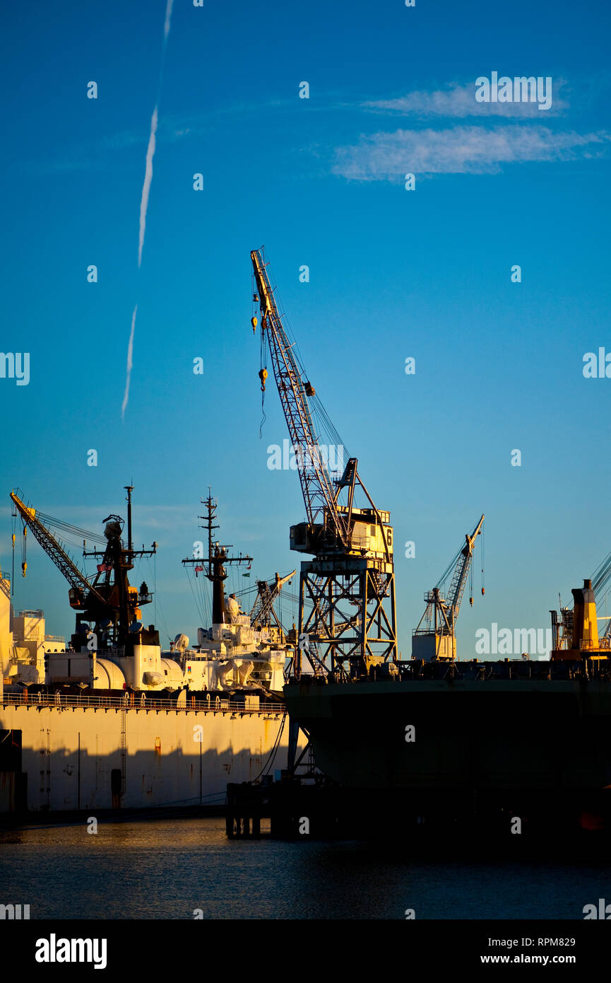 Heavy Equipment Cranes at Dry-dock Stock Photo - Alamy