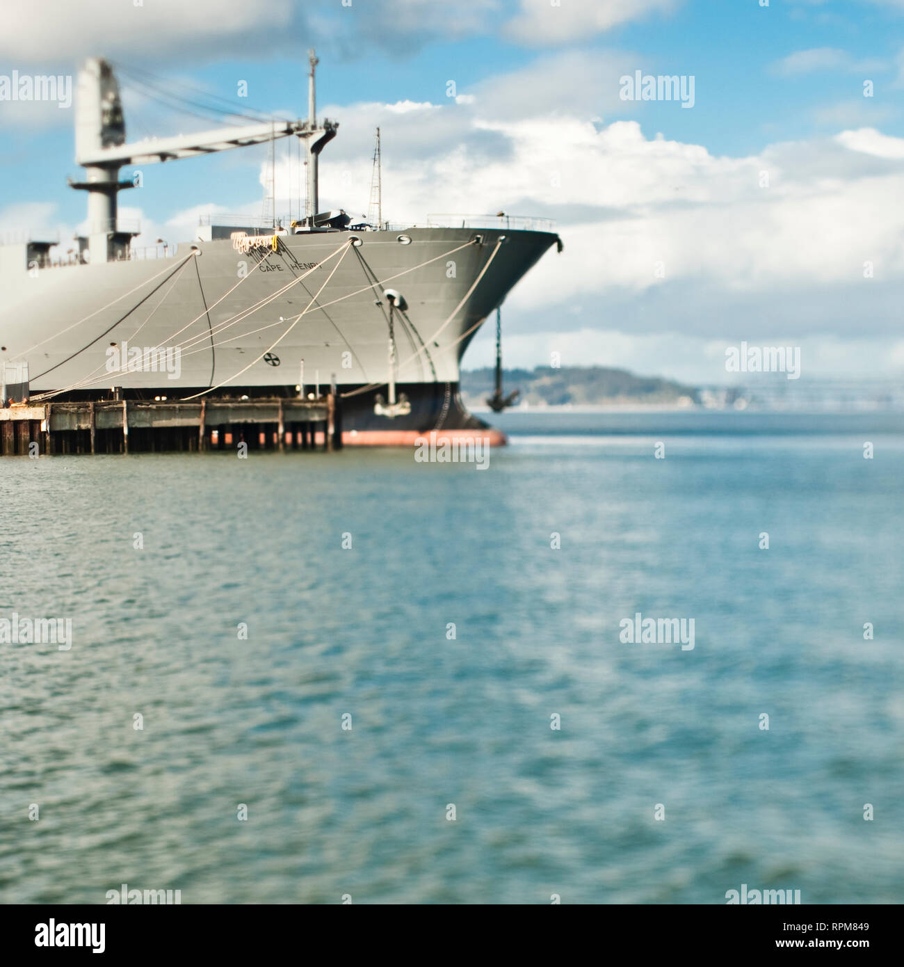 Ship and Loading Dock at a Seaport Stock Photo - Alamy