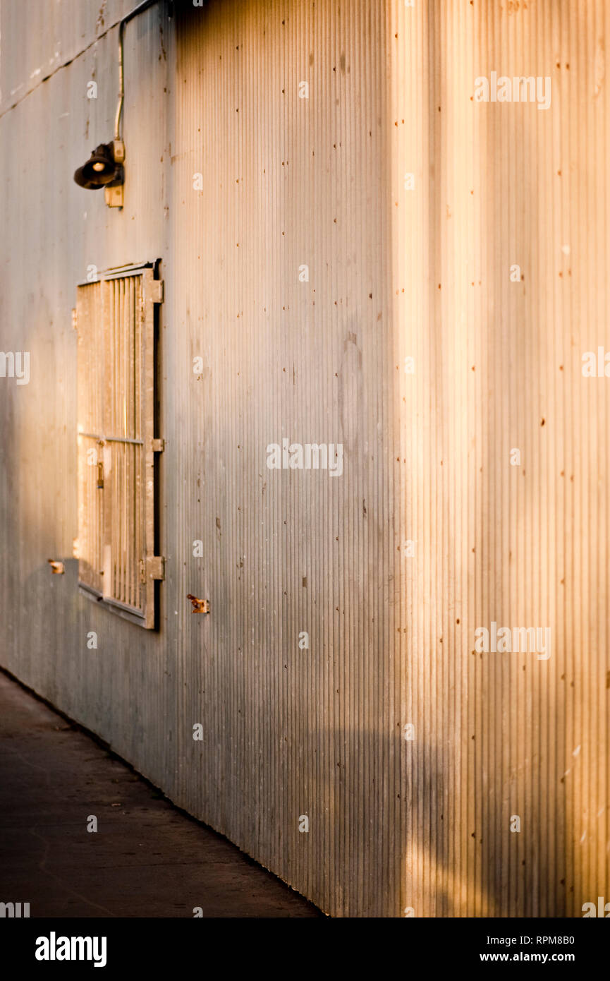 Lights Above a Bared Building Window Stock Photo - Alamy