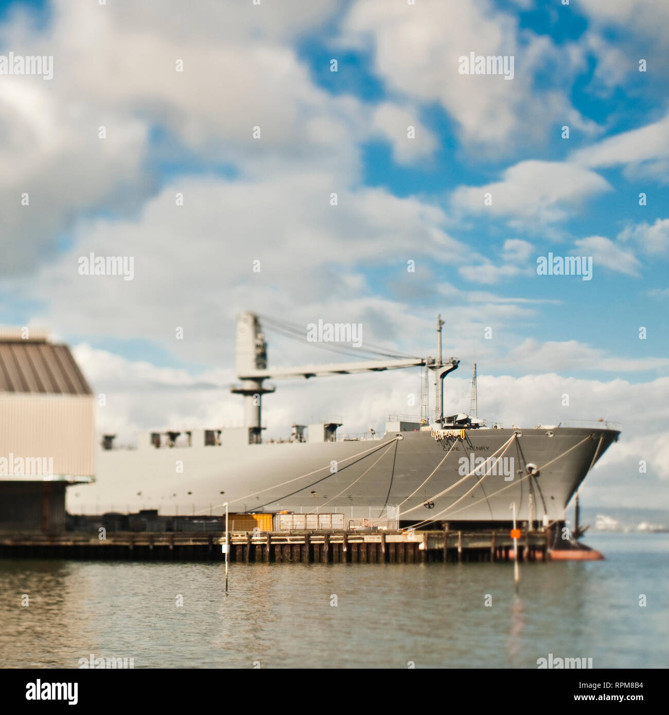 Ship and Loading Dock at a Seaport Stock Photo - Alamy