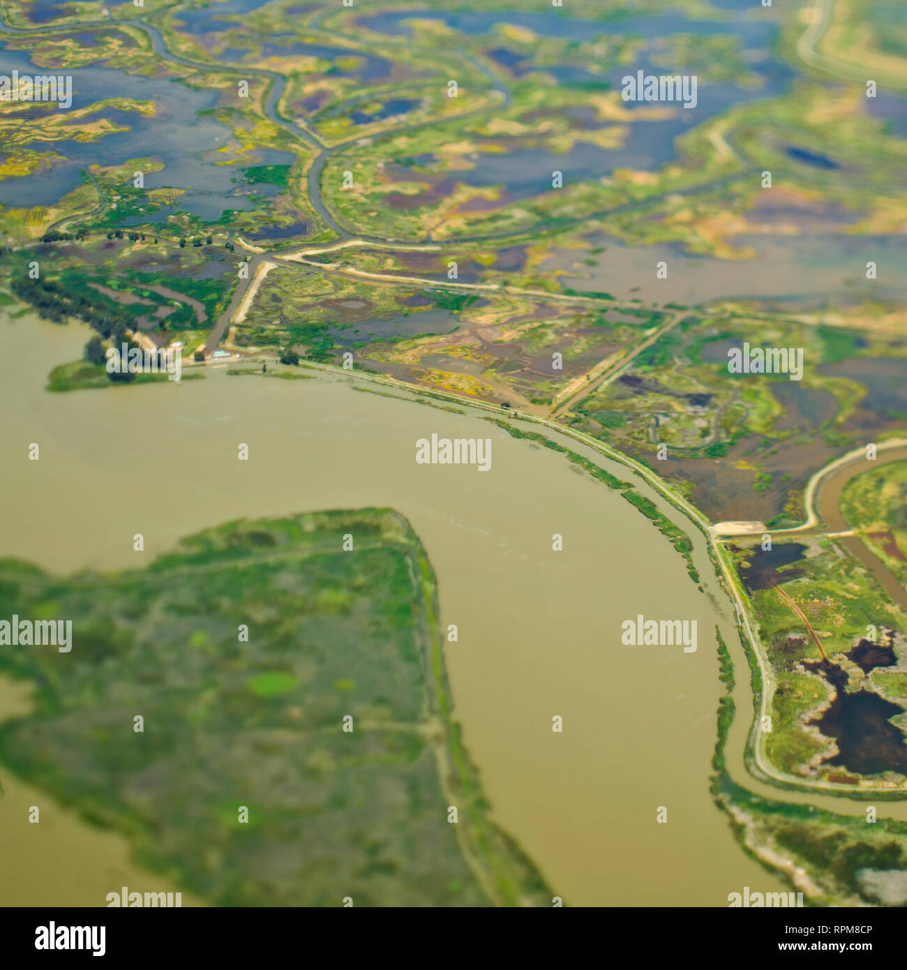 Aerial View of a Flood Plain Stock Photo - Alamy