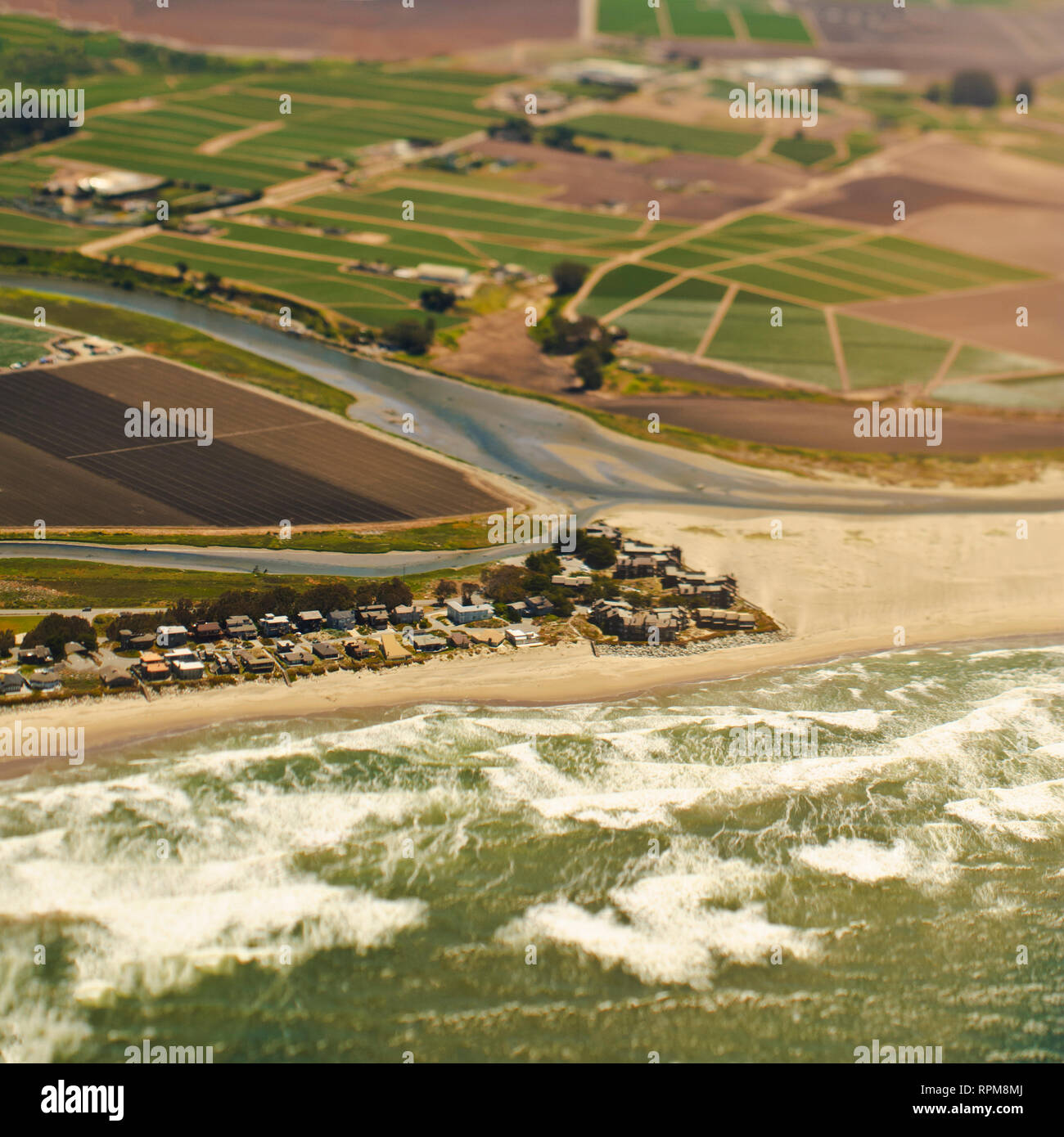 Aerial View of a Coastal Community Stock Photo - Alamy