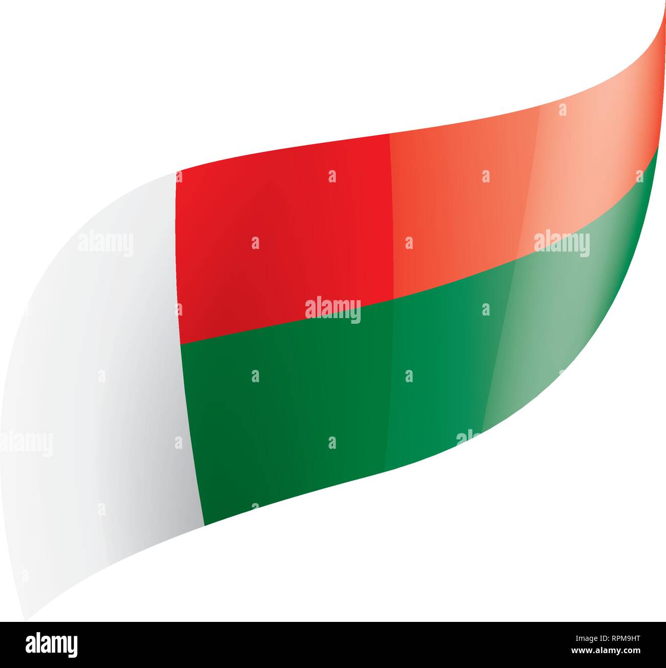 Madagascar flag, vector illustration on a white background Stock Vector ...
