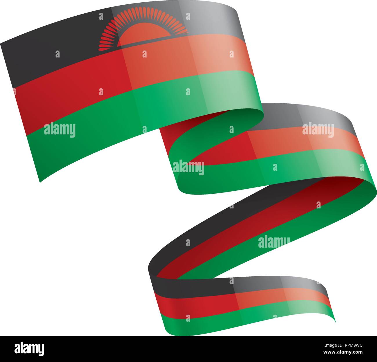 Malawi flag, vector illustration on a white background Stock Vector ...