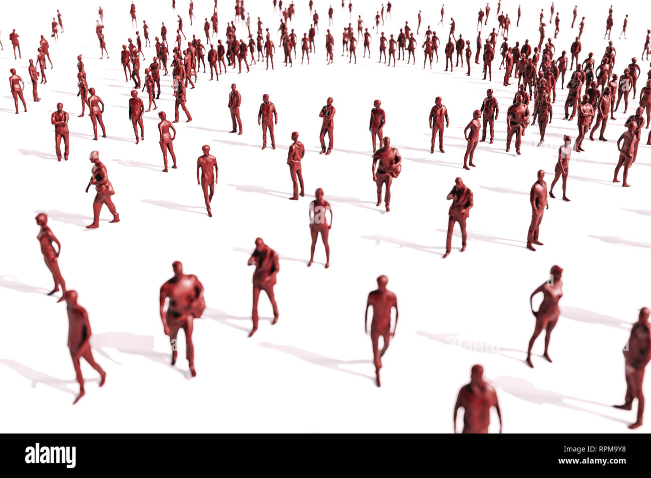 3d large group of people on white background Stock Photo - Alamy