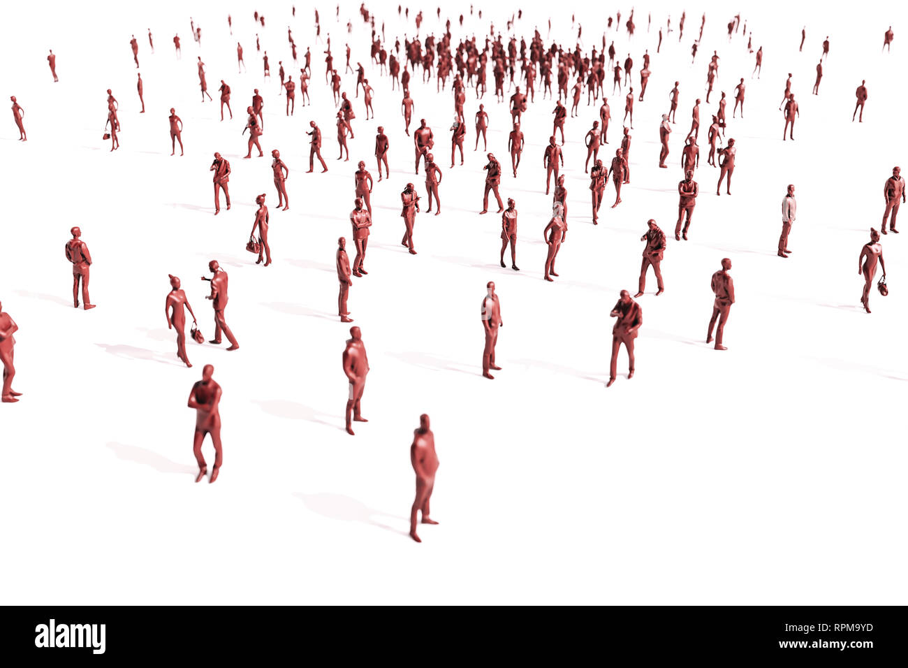 3d large group of people on white background Stock Photo - Alamy