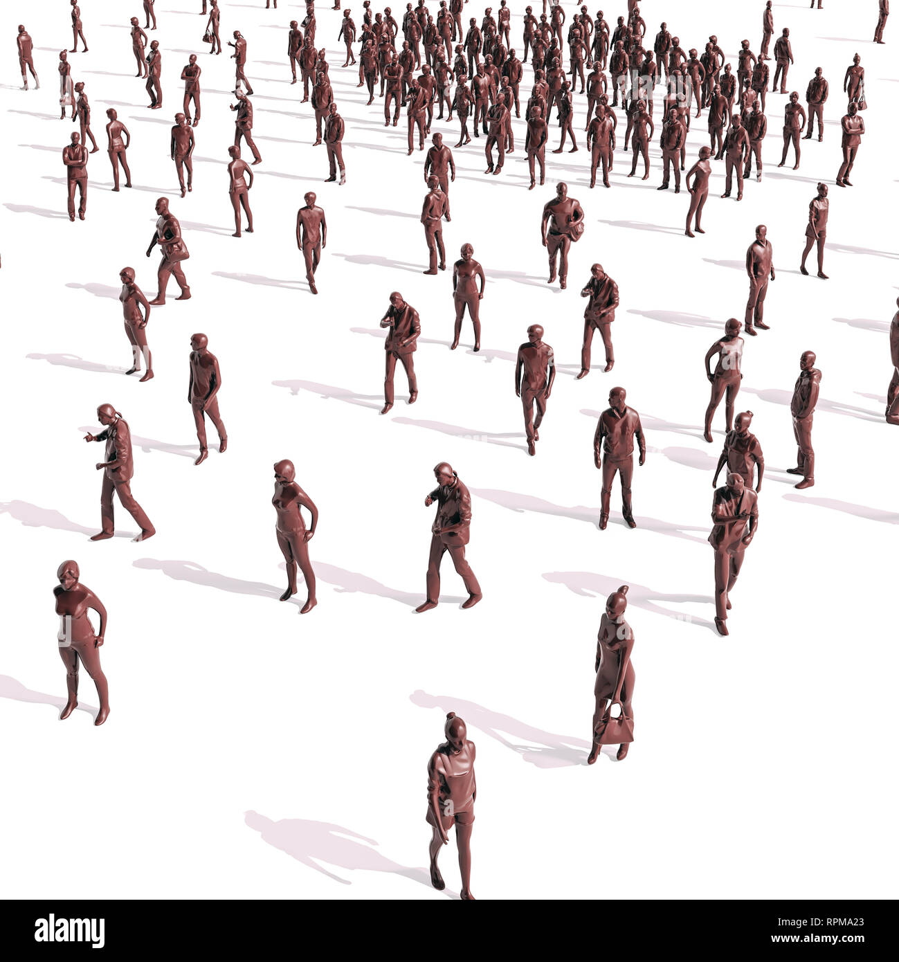 3d large group of people on white background Stock Photo - Alamy