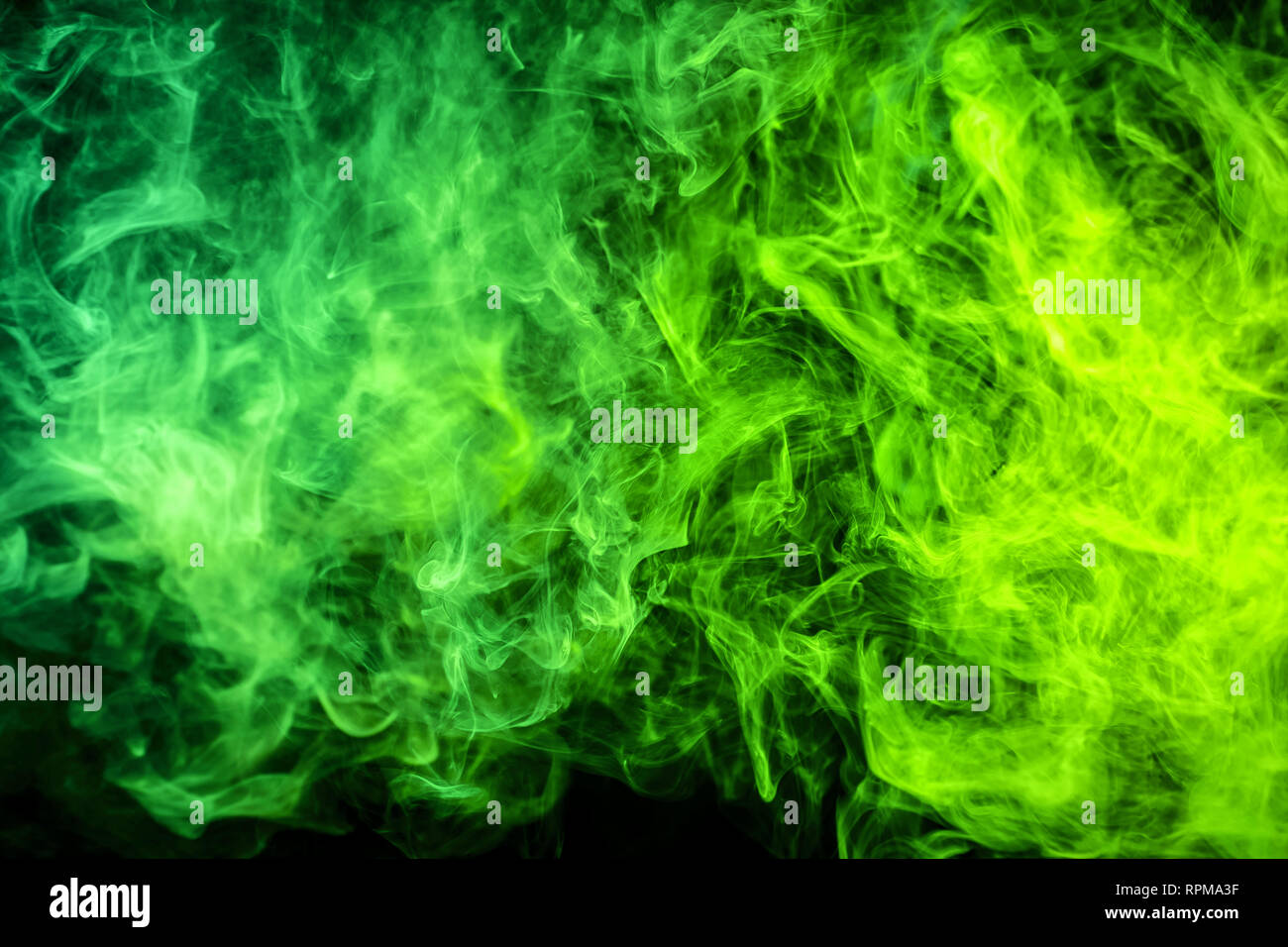 Green bomb smoke on black isolated background Stock Photo - Alamy