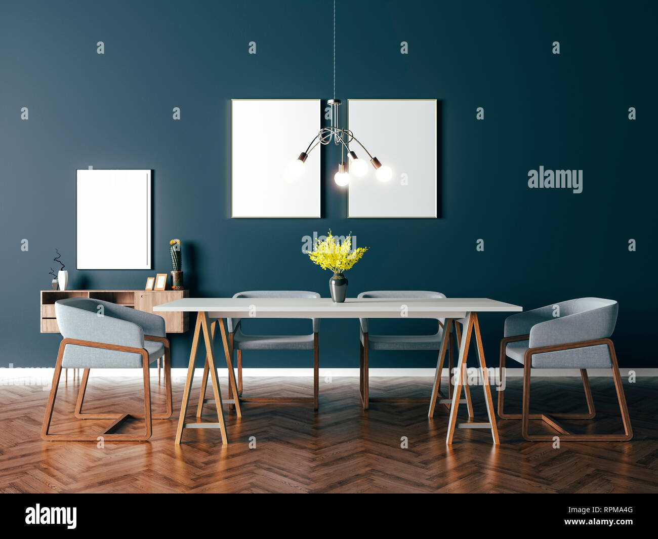 3d beautiful interior render Stock Photo - Alamy