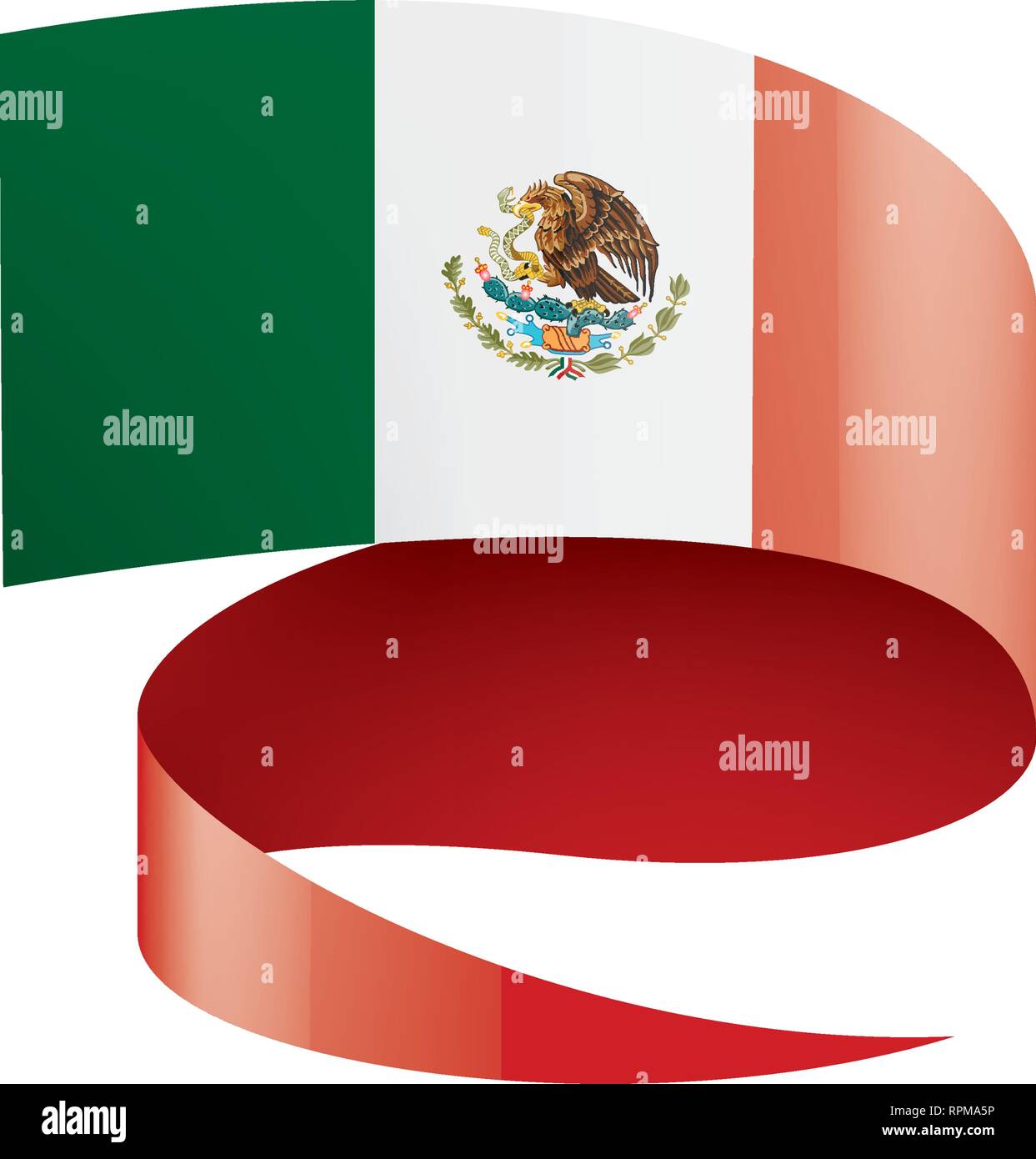 Mexican flag, vector illustration on a white background Stock Vector ...