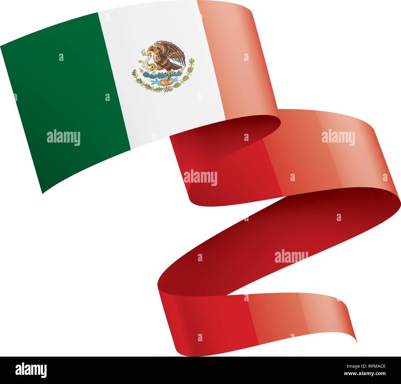 Mexican flag, vector illustration on a white background Stock Vector ...
