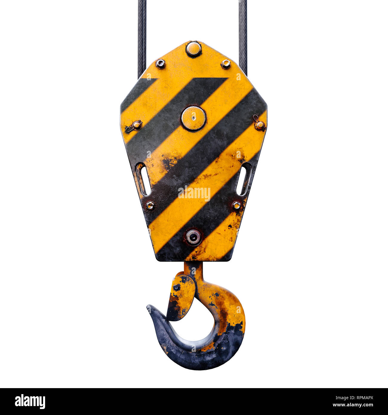 3d crane hook on white background Stock Photo - Alamy