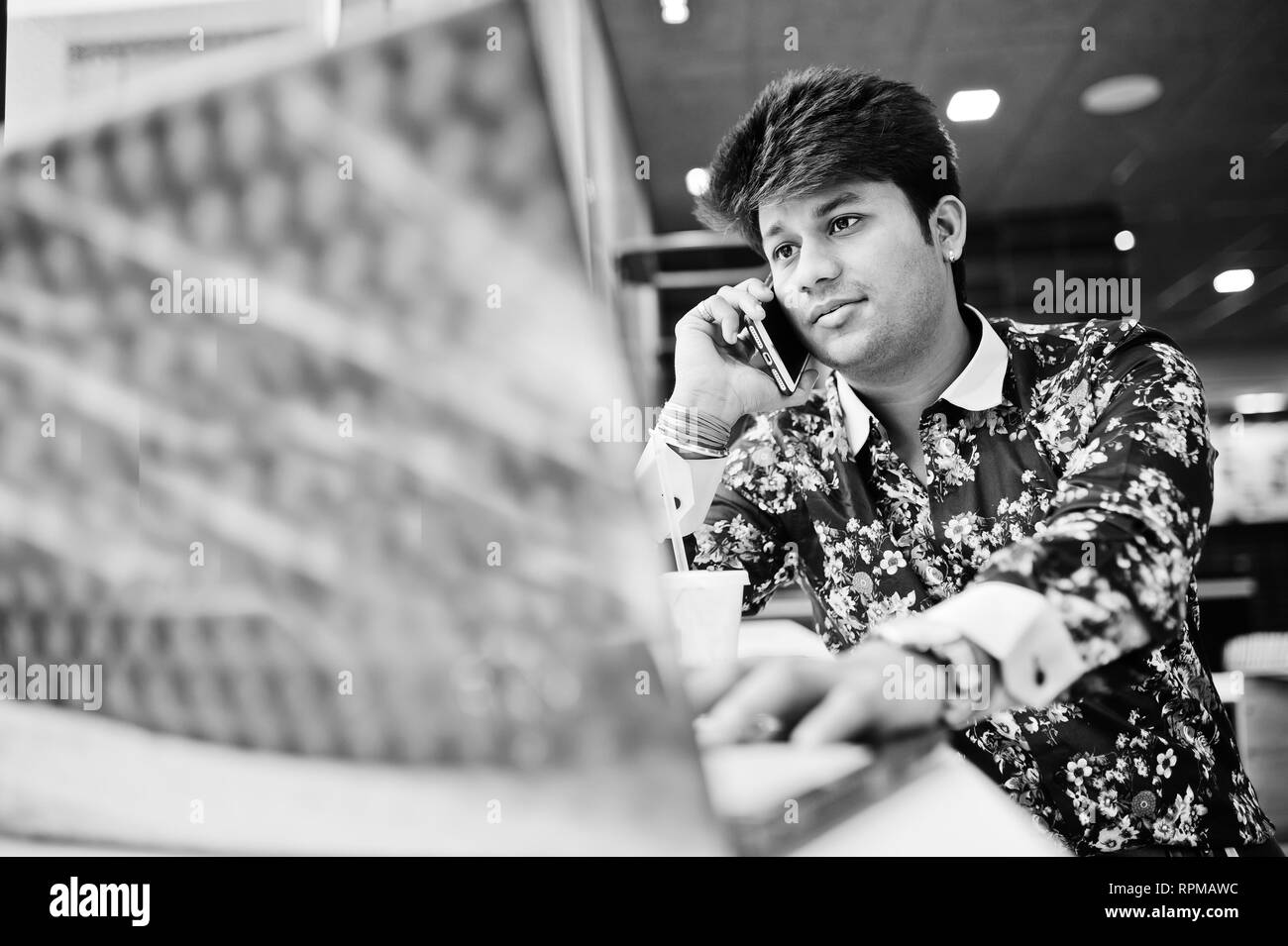 Working at screen india Black and White Stock Photos & Images - Alamy