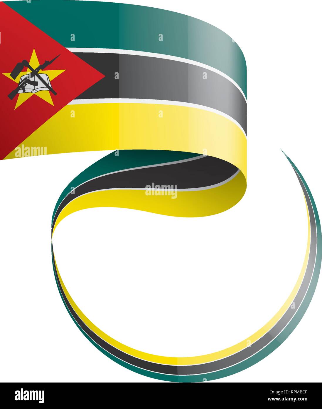 Mozambique flag, vector illustration on a white background Stock Vector ...
