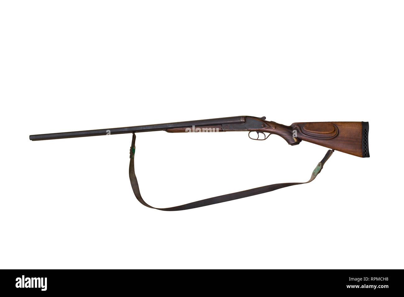 Vintage Double Barreled Hunting Gun From 1900s Isolated On White ...