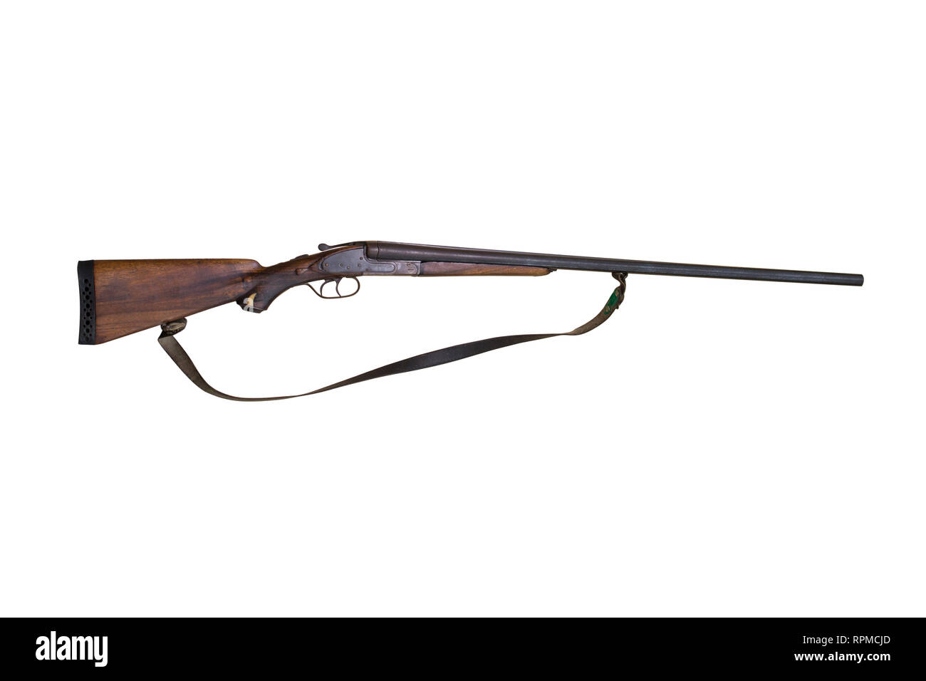 Vintage Double Barreled Hunting Gun From 1900s Isolated On White ...