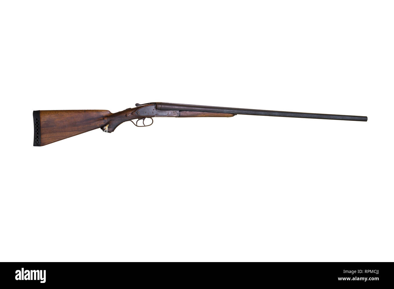 Vintage Double Barreled Hunting Gun From 1900s Isolated On White ...