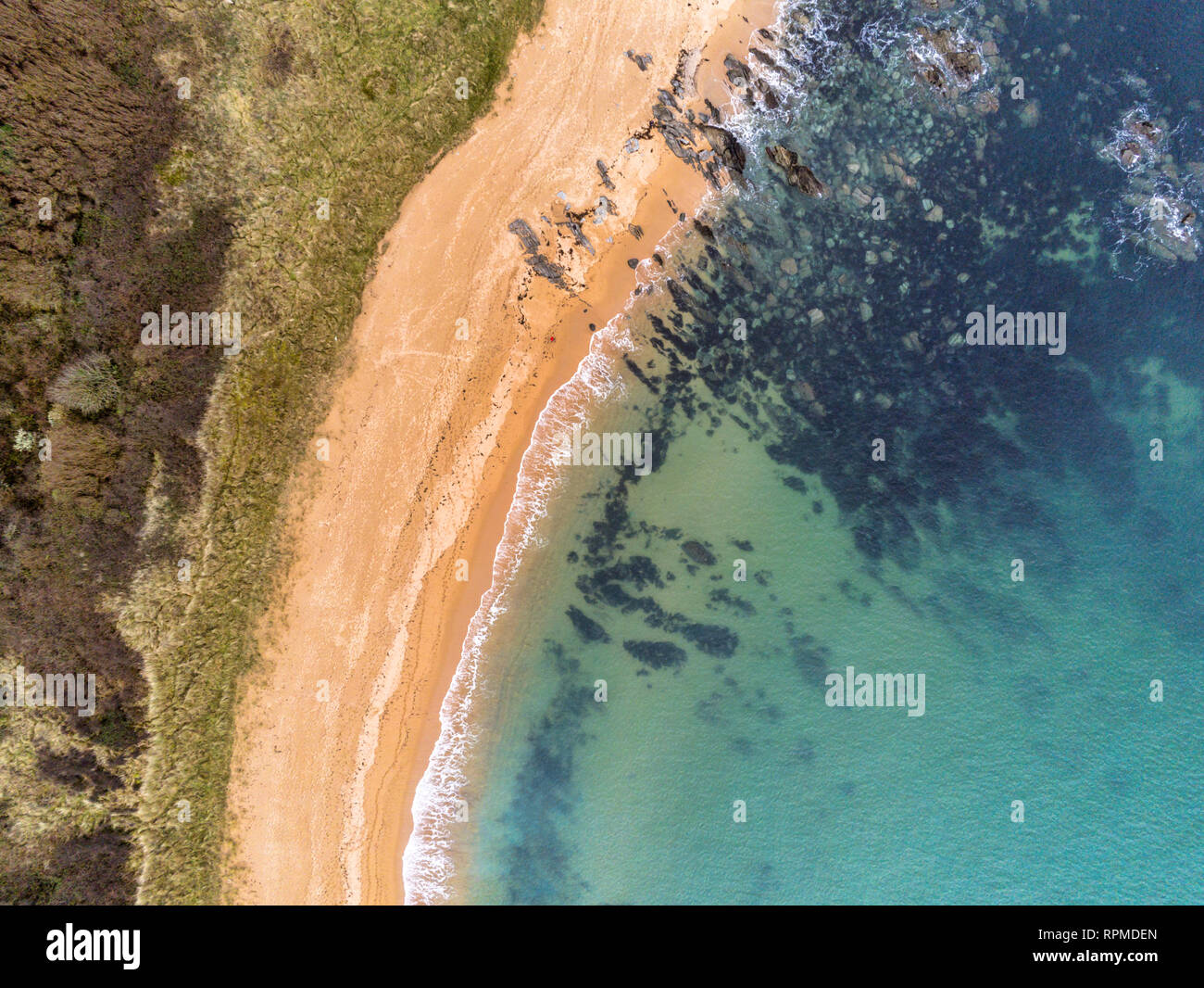 This is an aerial photograph of Kinnageo Beach on the Inishowen ...