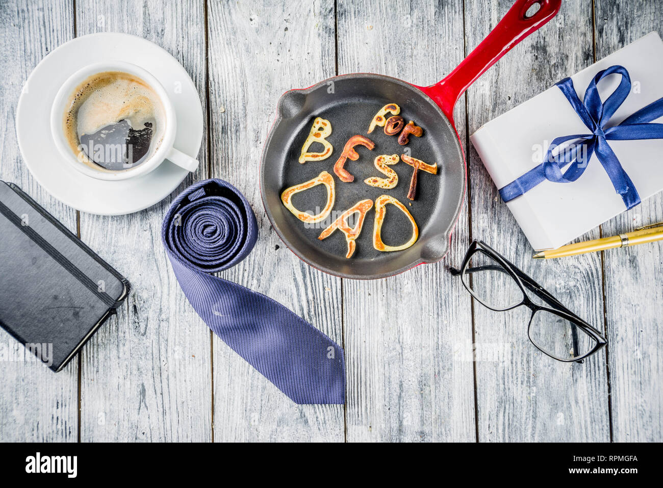 Father's day holiday concept, greeting card background with presents ...