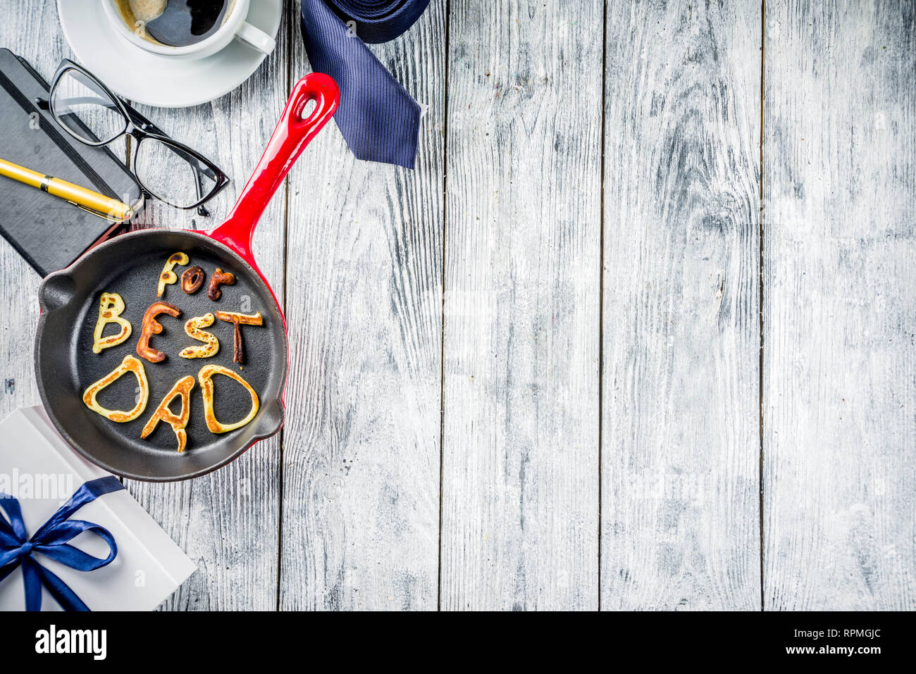 Father's day holiday concept, greeting card background with presents ...