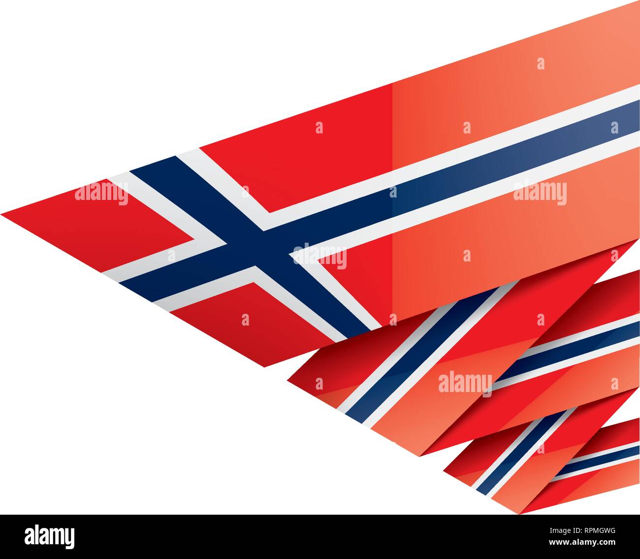 Norway flag, vector illustration on a white background Stock Vector ...