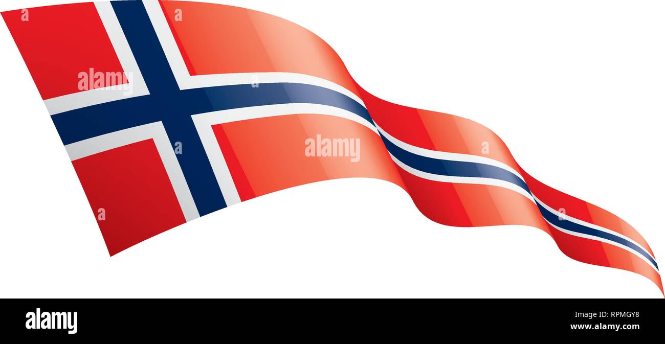 Norway flag, vector illustration on a white background Stock Vector ...