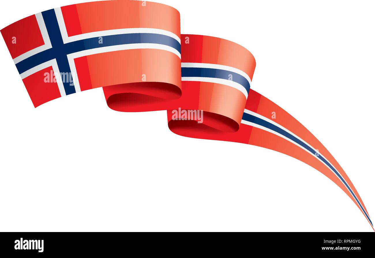 Norway flag, vector illustration on a white background Stock Vector ...