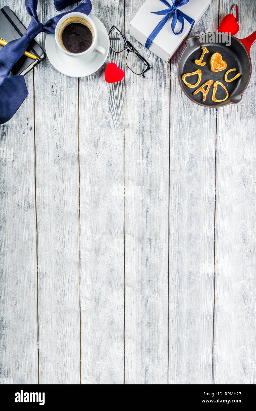 Father's day holiday concept, greeting card background with presents ...