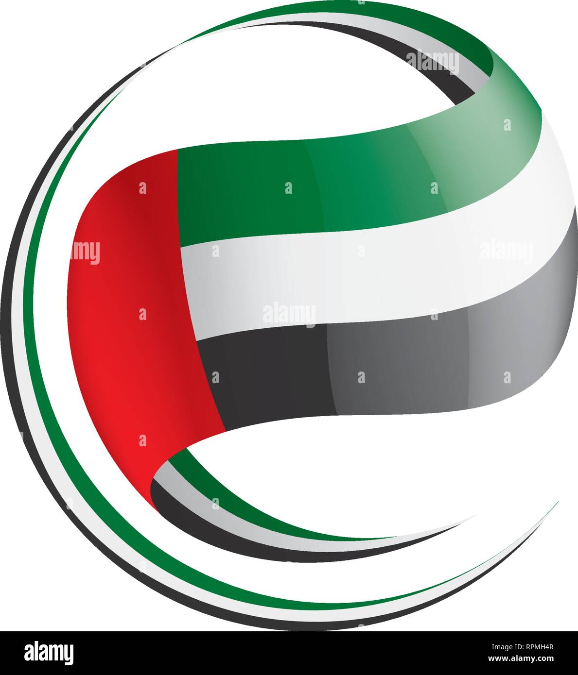 United Arab Emirates flag, vector illustration on a white background ...